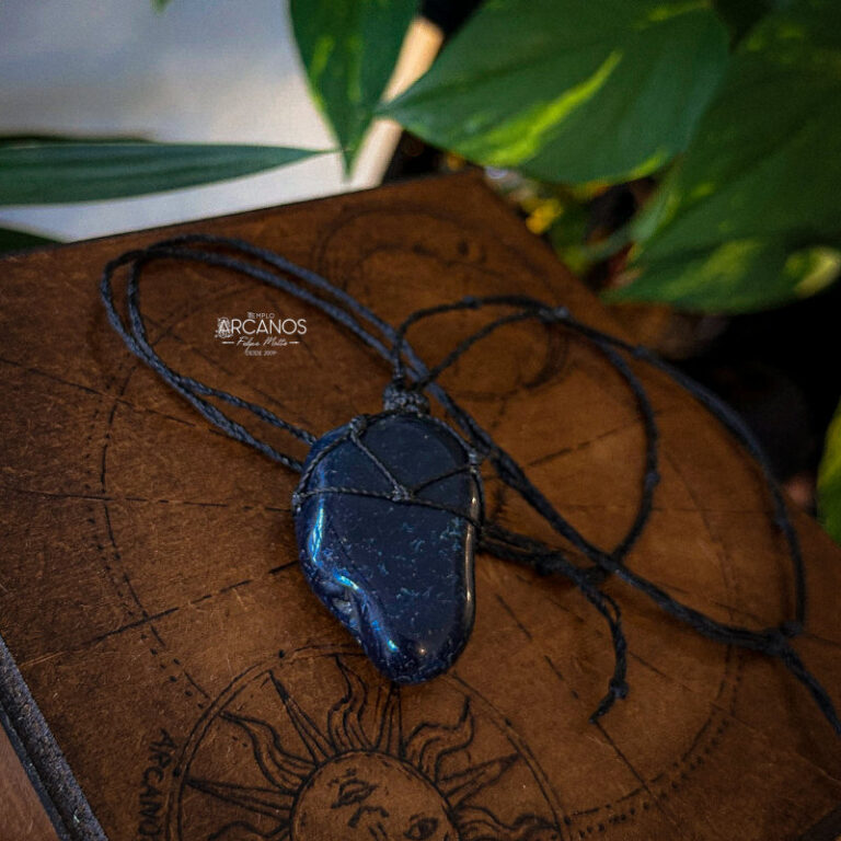 Colar Castroado com Ágata Azul – Templo Arcanos